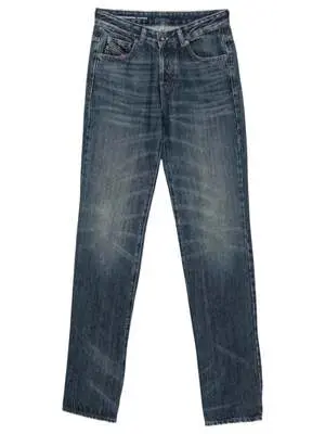 DIESEL® Regular Fit Mid-rise Straight Leg 5-pocket Jeans In 100% Cotton - Blu
