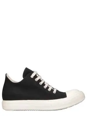 Rick Owens Lace-up Sneakers With Toe Caps And Shark-tooth Soles - Nero