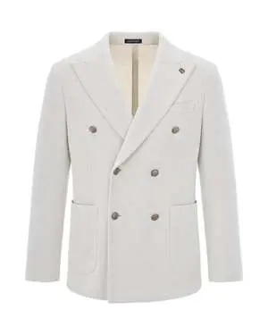 BRERAS MILANO Double-breasted Tailored Blazer - Bianco