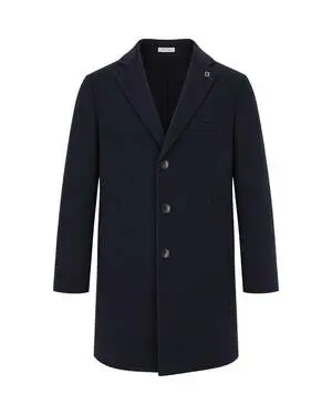 BRERAS MILANO Single-breasted Wool-blend Overcoat - Blu