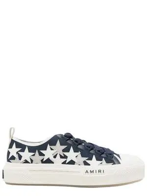 Amiri Star Patches Mini Sneakers With Lace-up Front - Blu