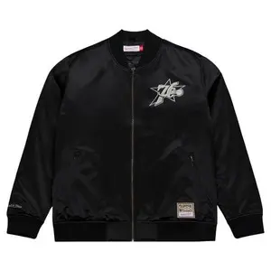 Mitchell & Ness Philadelphia 76ers Chrome Satin Bomber Full-zip Jacket