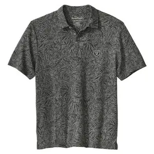 Tommy Bahama Las Vegas Raiders Islandzone Wild Hibiscus Tri-blend Polo - Black