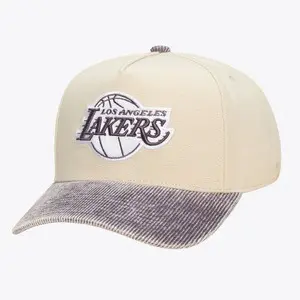 Mitchell & Ness Purple Los Angeles Lakers Faded Pro Snapback Hat - Cream