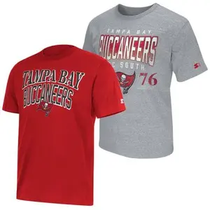 STARTER Heather Gray Tampa Bay Buccaneers Two-pack Logo T-shirt Set