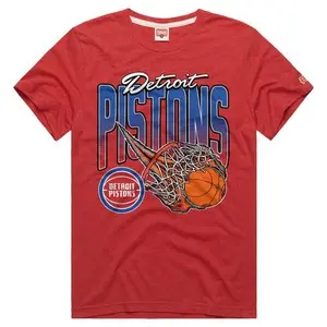 HOMAGE Detroit Pistons On Fire Tri-blend T-shirt - Red