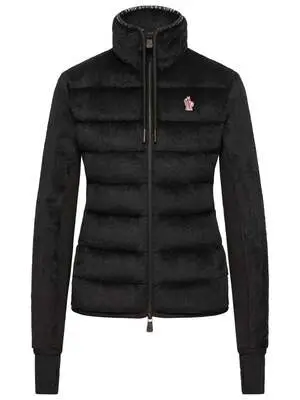 Moncler Plush Padded High-neck Mini Sweatshirt With Drawstring & Zip