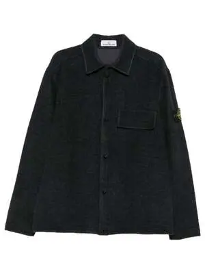 Stone Island Snap-front Utility Jacket With Mini Chest Pocket - Blu