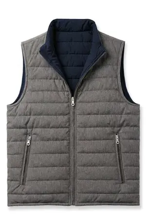 Scott Barber Reversible Puffer Vest - Grey
