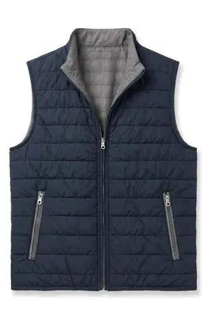 Scott Barber Reversible Puffer Vest - Grey