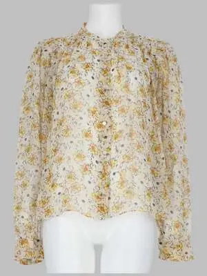 MARANT ETOILE Floral Print Sheer Button Front Blouse - Multicolour