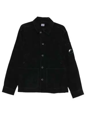 C.P. COMPANY Corduroy Button-front Jacket With Lens Sleeve Pocket - Nero