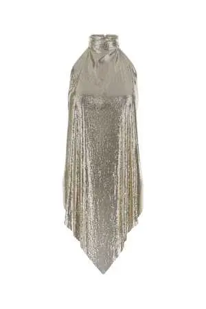 Stella McCartney Chainmail Mock Neck Top - Silver