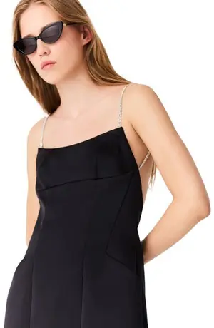 Maje Short Backless Satin Dress