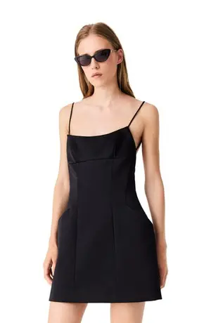 Maje Short Backless Satin Dress