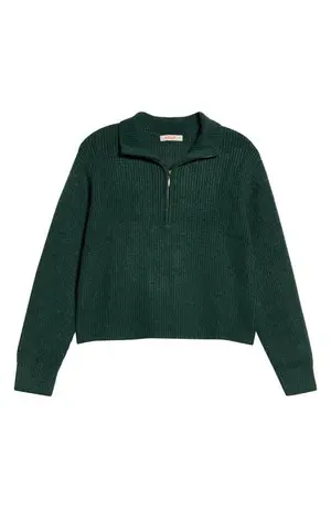 Marine Layer Chalet Quarter Zip Sweater - Pine