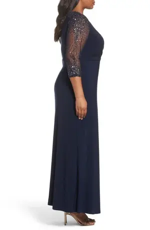 Adrianna Papell Embellished Jersey Gown