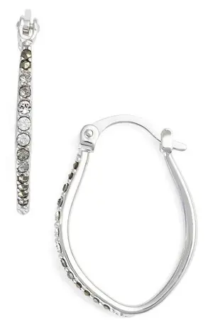 Judith Jack Marcasite & Swarovski Crystal Hoop Earrings