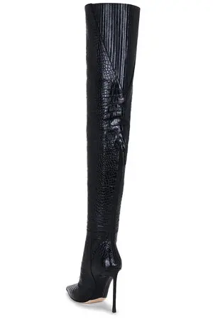 TOM FORD Shiny Stamped Croc Thigh High Boot