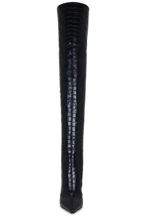 TOM FORD Shiny Stamped Croc Thigh High Boot