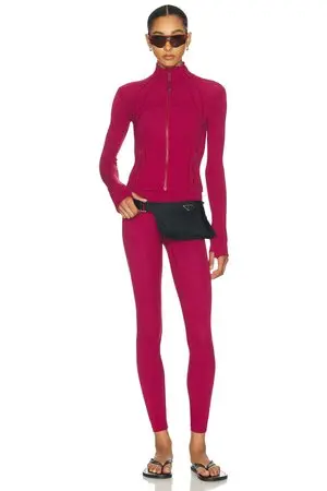 Lululemon Define Nulu Cropped Jacket In Chocolate - Raspberry Rave