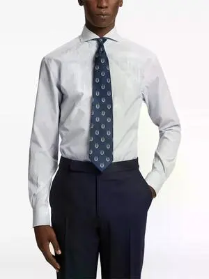 Ralph Lauren Purple Label Striped Cutaway-collar Shirt - Blue