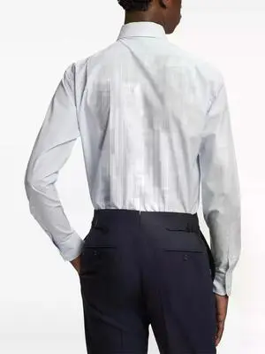 Ralph Lauren Purple Label Striped Cutaway-collar Shirt - Blue