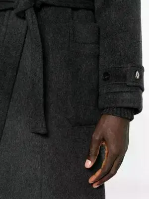 AMARANTO Belted Button-fastening Coat
