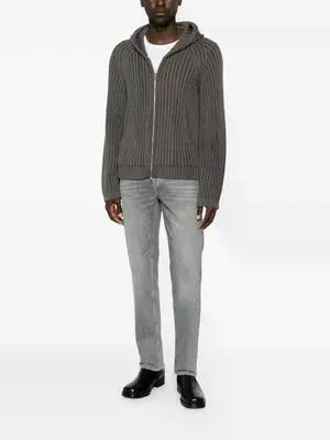 7 For All Mankind Faded Straight-leg Jeans