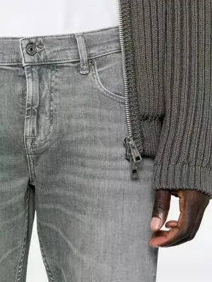 7 For All Mankind Faded Straight-leg Jeans