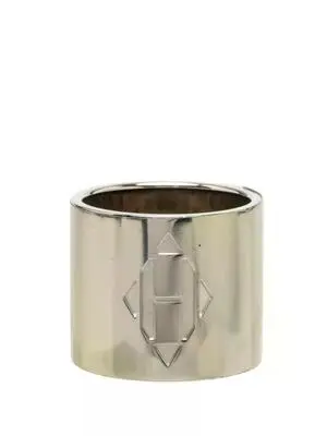 Hermès 1990-2000 Palladium Plated H Diamant Ring Scarf Rings - Silver