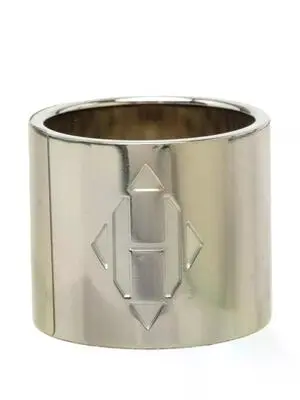 Hermès 1990-2000 Palladium Plated H Diamant Ring Scarf Rings
