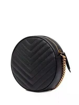 Saint Laurent 2019 Chevron Grain De Poudre Round Vinyle Camera Bag Crossbody Bag