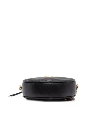Saint Laurent 2019 Chevron Grain De Poudre Round Vinyle Camera Bag Crossbody Bag
