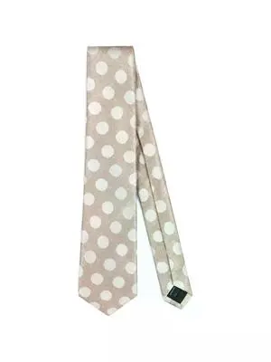 CAVENDISH Polka-dot Silk Tie - Neutrals