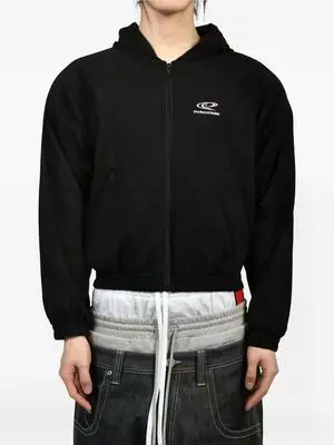 PROTOCOL INDEX Logo-embroidered Zip-up Hoodie