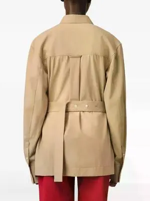 AMI Paris Beige Fitted Wool Balloon-sleeve Shirt