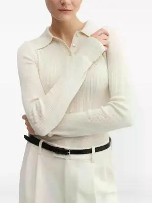 Almada Label Jules Ribbed Polo Top
