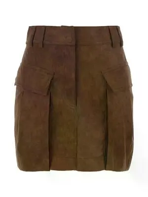 RAME Flap-pocket Mini Skirt - Brown