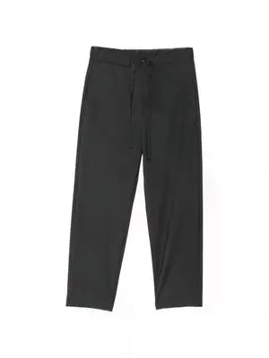 AMARANTO Drawstring-waist Straight-leg Trousers - Grey
