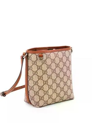 Gucci Gg Emblem Gg Coated Canvas Nano Bucket Bag - Brown