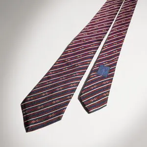 Gucci Striped Horsebit Silk Jacquard Tie