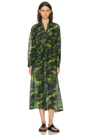 Chan Luu Button Up Long Shirt - Camo