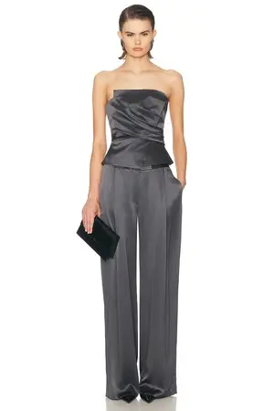 THE SEI Wrap Bustier Top - Anthracite