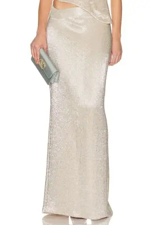 MAY MASHIAH Ami Skirt In Metallic - Silver