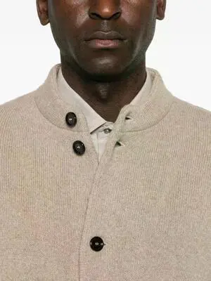 LARDINI Mandarin-collar Button-up Jacket