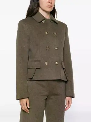 Ermanno Scervino Double-breasted Peplum Jacket - Grey