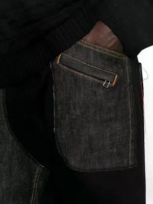 INDIVIDUAL SENTIMENTS Patchwork Denim-panelled Track Pants