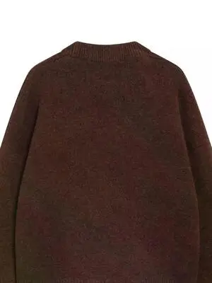 AMI Paris Crewneck Alpaca Sweater With De Coeur