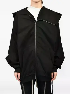 Rick Owens Mountain Hun Asymmetric-zip Hoodie - Black